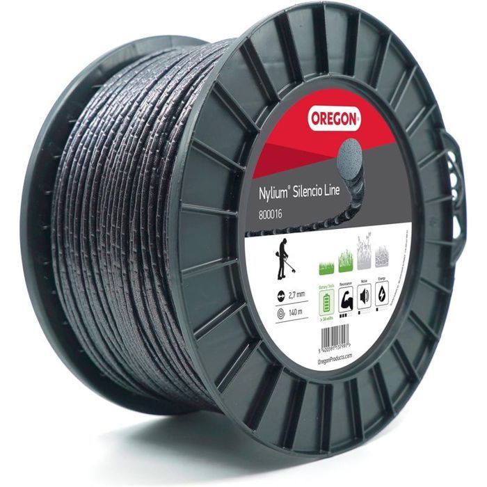 Fil débroussailleuse Rond Torsade Nylium Silencio Noir ø2.7mm/140m ...