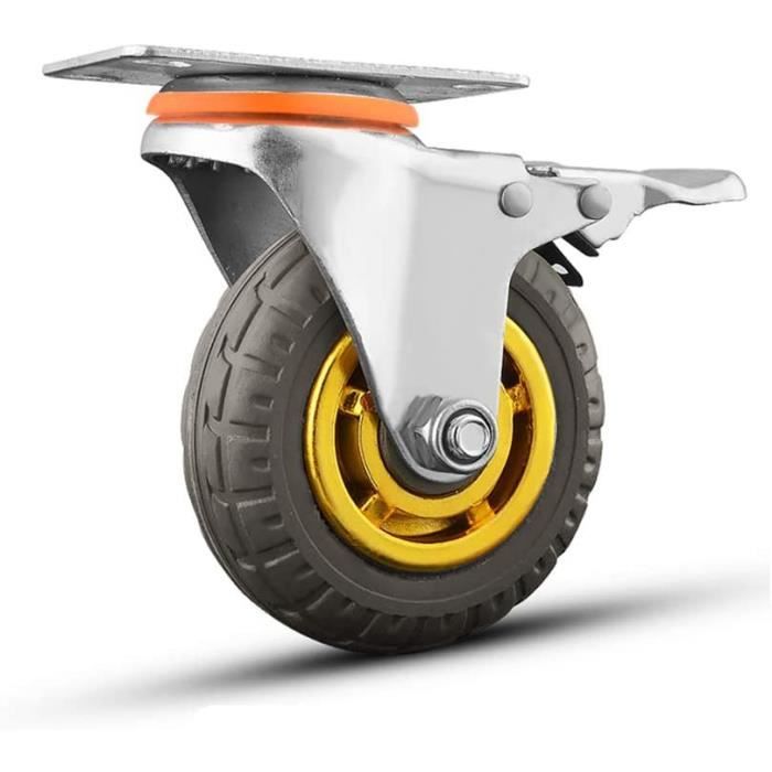 LI-1 Roulettes Industrielles Pivotantes en Caoutchouc,Roulettes de ...