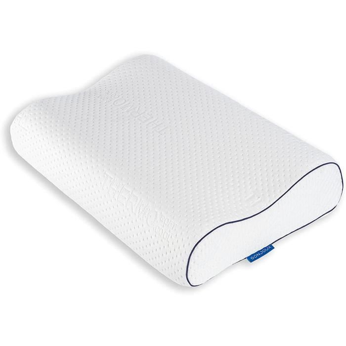 Ergo High Memory Foam Pillow 60x43x12 14cm Thermo Soft Cool Cover K Cdiscount Maison