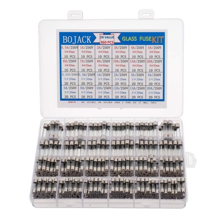 Fusible En Verre Pour Auto - 24 Valeurs 360 Pièces Kit D Assortiment Fusibles À Fusion Rapide ...