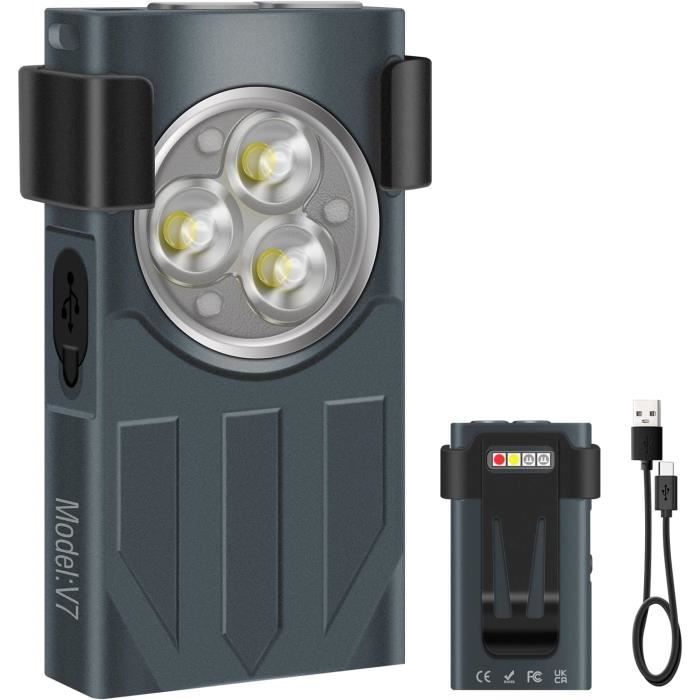 V7 Mini Lampe Torche Led Rechargeable Usb C 1100 Lumens Porte Clé Lampe ...
