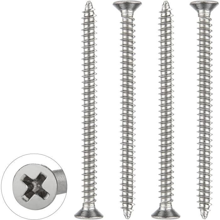 50 Pcs Vis Autotaraudeuses M3 X 40Mm En Acier Inoxydable 304 D'Assortiment, Kit De Vis À Bois À ...