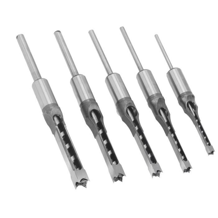 Cikonielf foret carré pour le travail du bois 5 Pièces Foret carré à ...