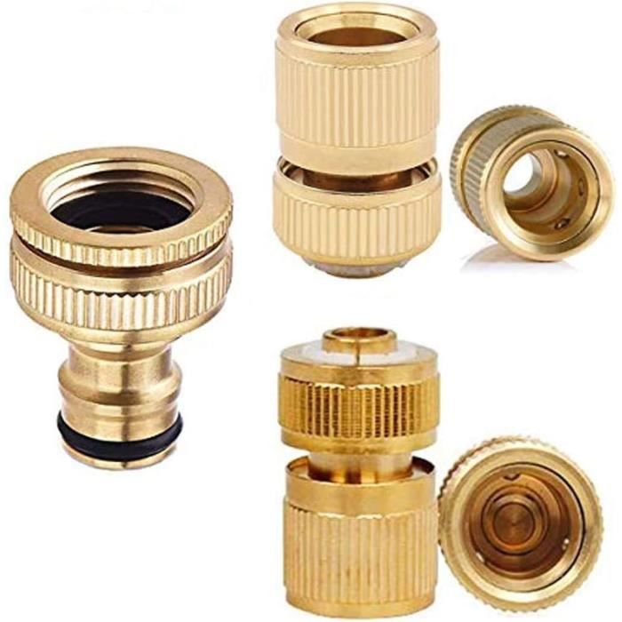 Ct Connecteur Tuyau Arrosage Laiton (3 Pièces), Kit De Raccords Pour Tuyau D'Eau, Raccords ...