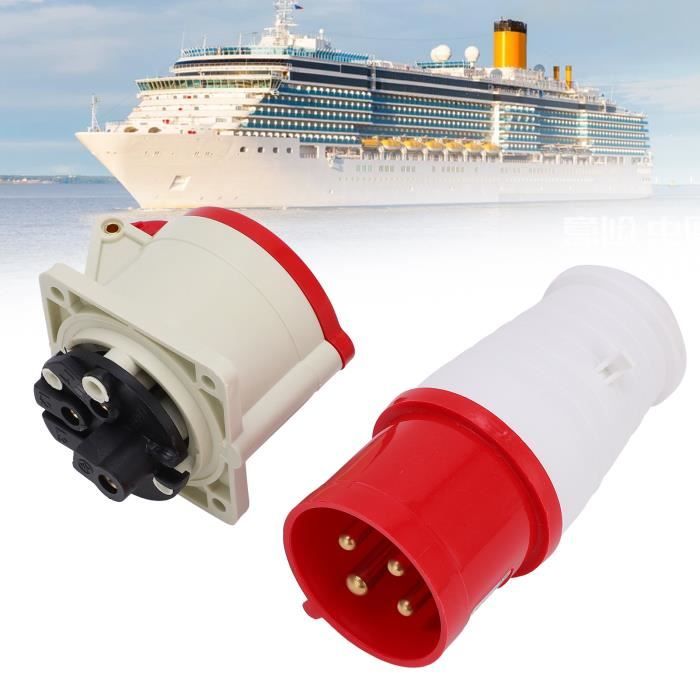 EJ.life Prise Connecteur Étanche 4Pin 3 Phase 32A 380V‑415V - Cdiscount ...