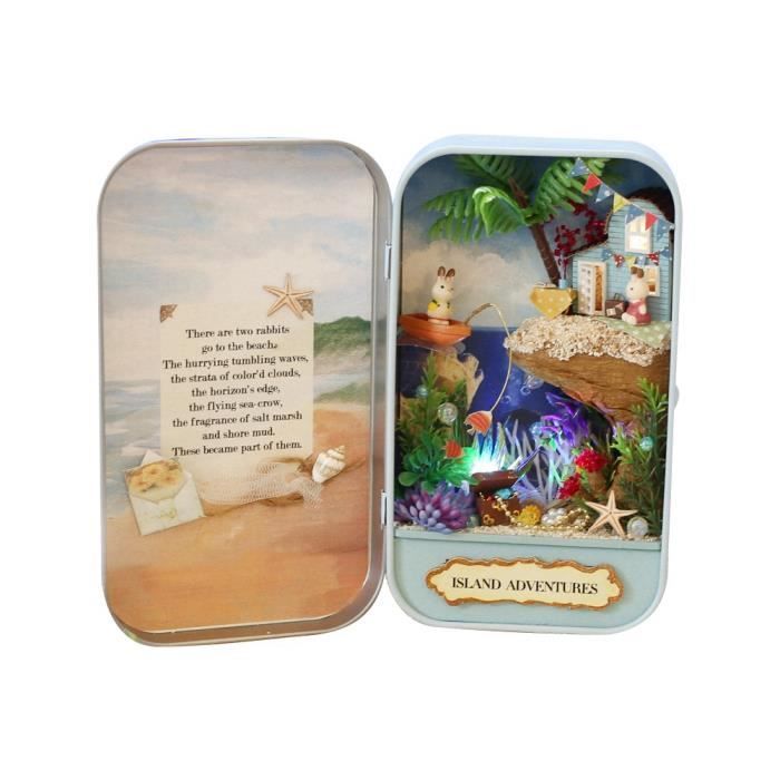 Fdit maison de poupée boîte à la main Mini maison de poupée à thème ...