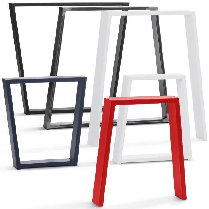 HOLZBRINK Pied de table trapèze 50-70x72cm profil 100x20 Blanc 1 Pied ...