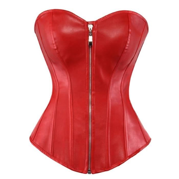 Bustier femme,Corset en Faux cuir gothique pour femmes,Lingerie Sexy ...