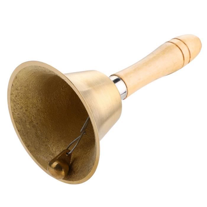 Cloche à main - SURENHAP - 8 cm - Bois et Cuivre - Son fort et clair ...