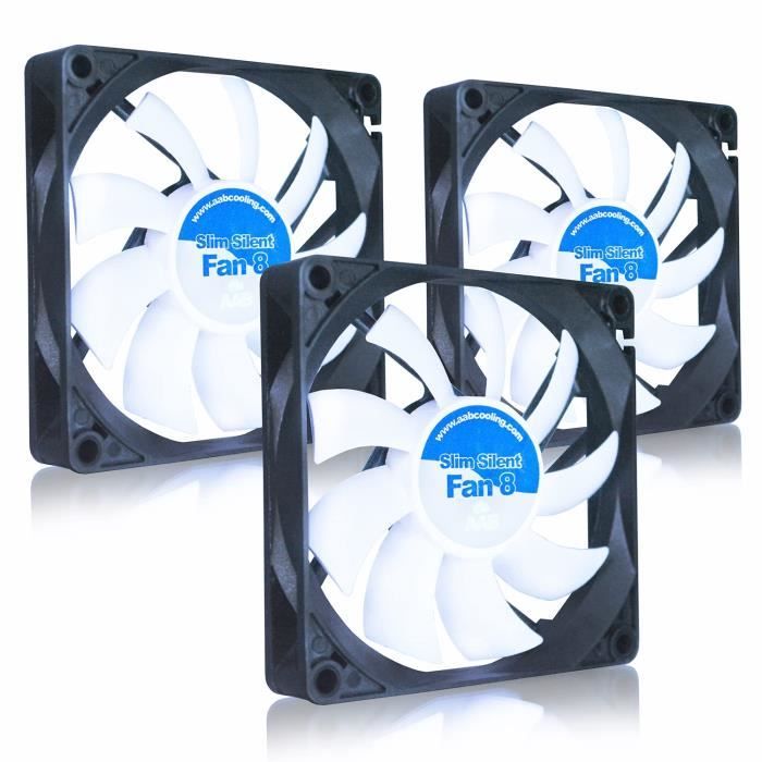 3 x 80mm Slim Slim Silent Fan 8-80Mm Ventilateur Pour Boîtier Pc ...