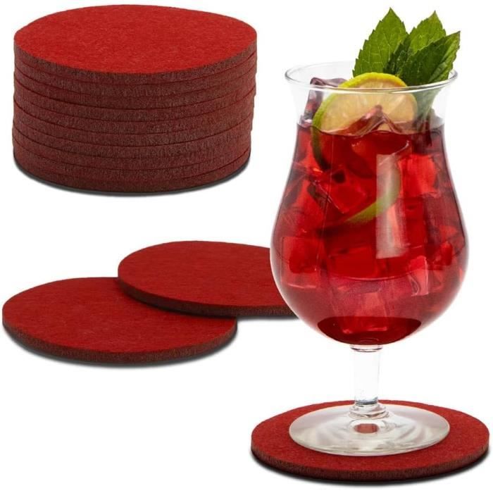 Lot De 12 Dessous De Verre En Feutre Colorés Pour Verres, Tasses ...