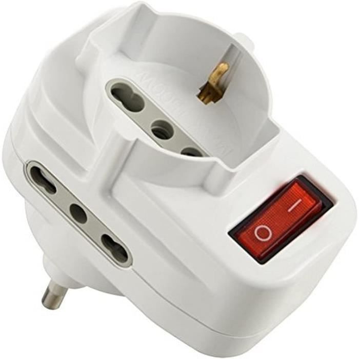 71033 Adaptateur Bloc Multiprise 3 Prises Avec Interrupteur, Fiche ...
