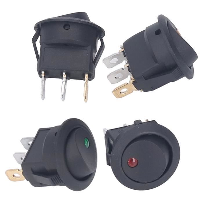 FHE- Interrupteur d'alimentation rond 4PCS 12V Round Power Switches 3 ...