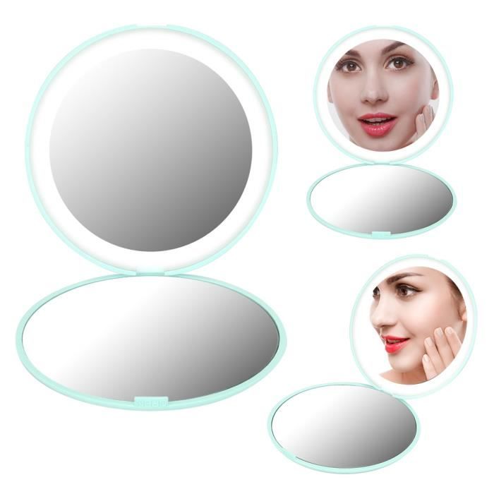 Vvikizy miroir LED Mini miroir de maquillage Portable pliable à ...