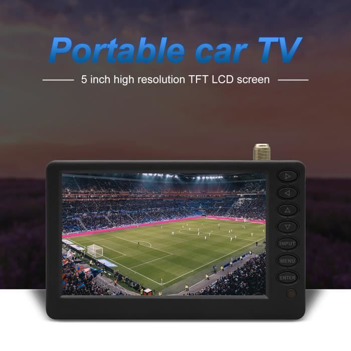 5" TV TFT LED Analogique Portable Haute Résolution Longue Durée de Veille DVB-T-DVB-T2 de ...