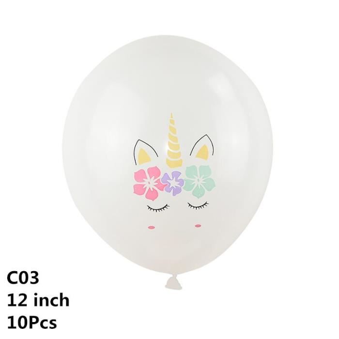 10 pièces 12 pouces licorne Latex ballon ensemble bricolage dessin animé cheval licorne ballons ...