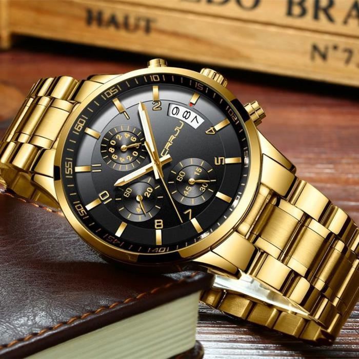 SHARPHY Montre Homme de marque de luxe or 2019 Chronographe bracelet ...