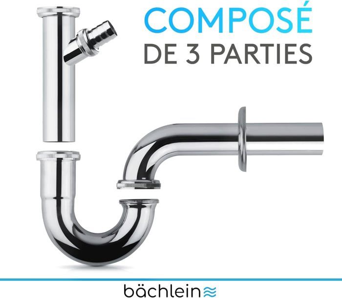 Bächlein Siphon Universel pour Lavabo et Évier (Extra Long) avec ...