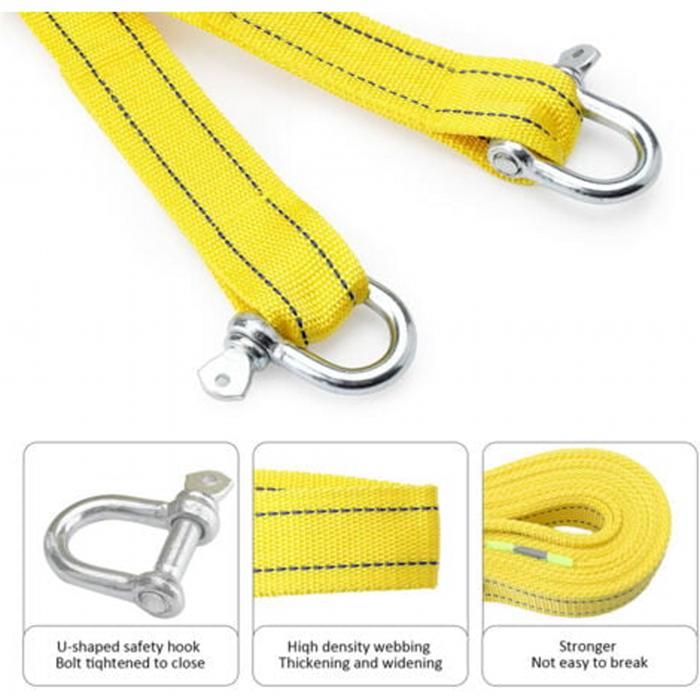 Sangle de remorquage haute résistance avec deux crochets de sécurité en ...