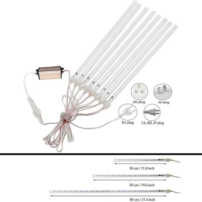 Meteor Shower Falling Rain Lights 30Cm 10 Tubes 240 Leds Cascadable ...