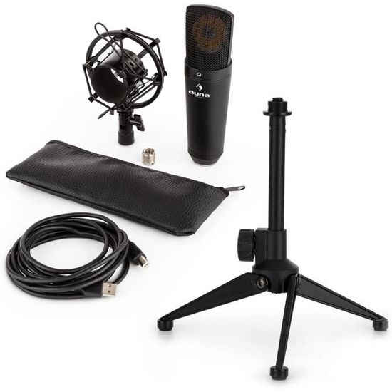 Auna MIC-920B USB kit Micro V1 en 2 Parties - Microphone à condensateur ...