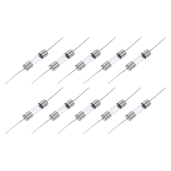 Fusible SOURCING MAP 10Pcs 5x20mm 6,3A 250V en Verre Axiaux avec Fil plombs pour Réparer ...