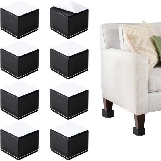 8Pcs Rehausseur De Meuble Adhesif, Rehausseur Pied De Table Carré En ...