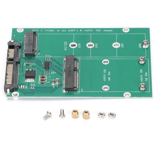 Tbest carte adaptateur combinée 2 en 1 Adaptateur M.2 NGFF vers SATA Stable Pratique Durable ...