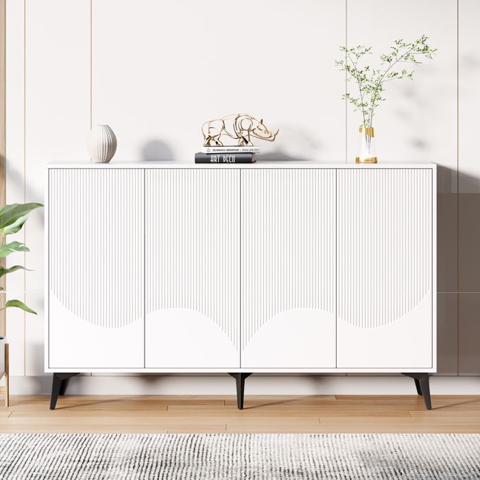 Buffet Salon Moderne, 4 Portes, Etagères Réglables, Sideboard ...