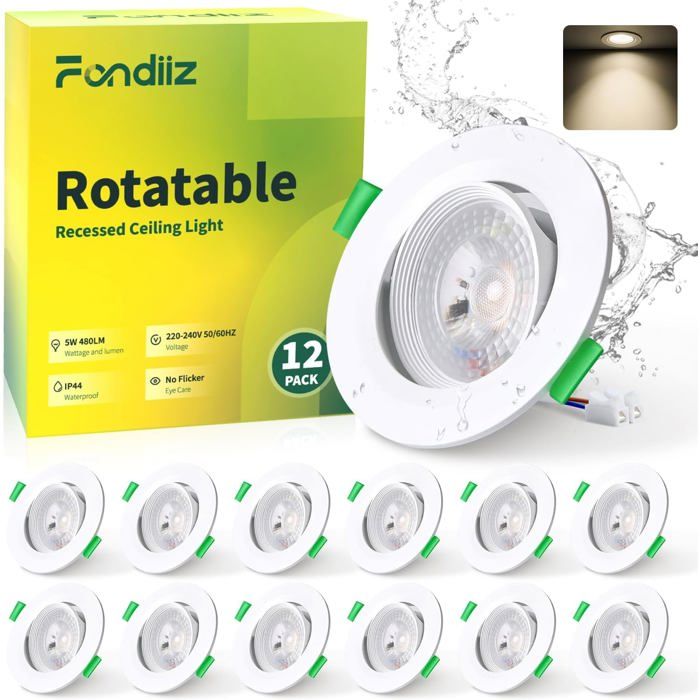 5W Spot LED Encastrable Extra Plat, Spot LED Orientable 480LM Blanc ...