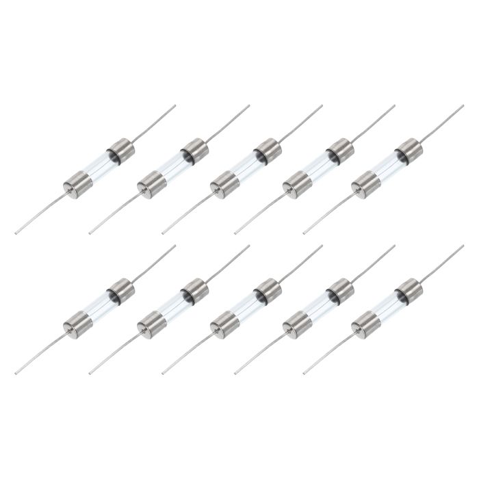 Fusible SOURCING MAP 10Pcs 5x20mm 6,3A 250V en Verre Axiaux avec Fil plombs pour Réparer ...