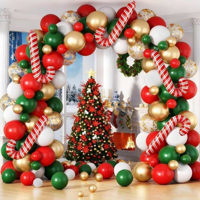 Arche de Ballons de Noël 116pcs - Ensemble Rouge, Vert et Doré avec ...