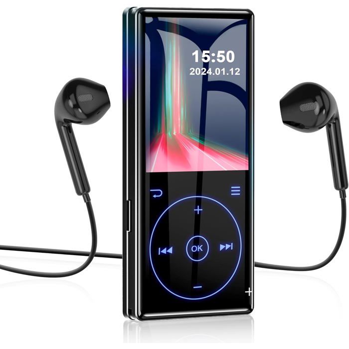 Lecteur MP3 96GB Bluetooth 5.0 Ecran 2.4\" Haut-Parleur Enregistreur FM ...