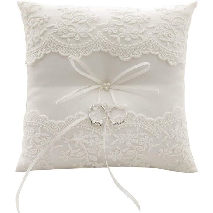 Coussin Porte Alliance en Dentelle pour Bagues de Mariage(20cm ...
