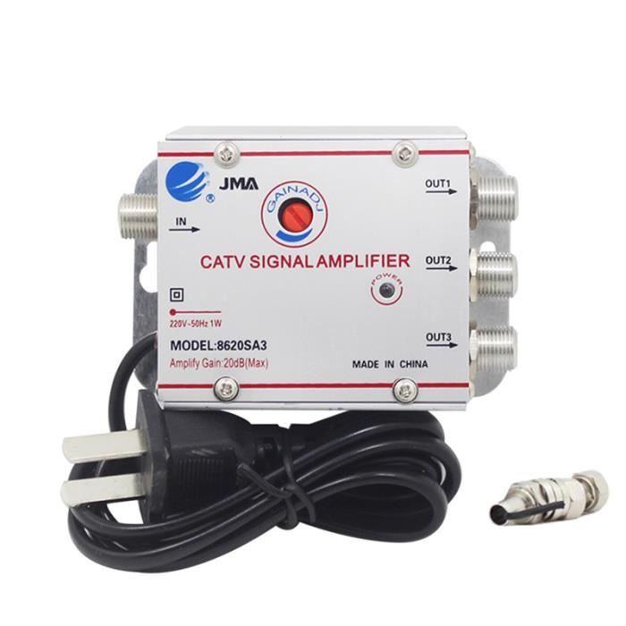 20dB 1 entrée 3 sorties US - amplificateur antenne tv, Boîtier de télévision numérique CATV 2-3 ...