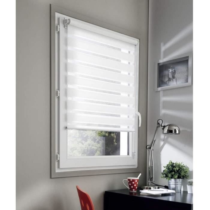 Madecostore Double Store Enrouleur Jour Nuit - Blanc - L55 x H190cm ...