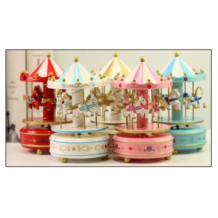 Boîte à Musique de carrousel En Bois Musical Creative Cadeau ...