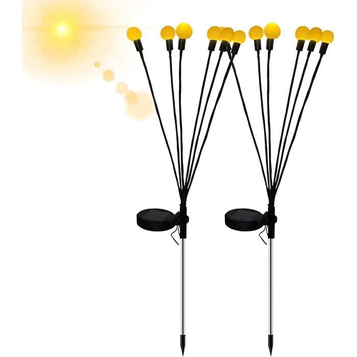 Lampes Solaires Luciole De Jardin, 2 Pcs 6 Led Lampe Solaire Luciole ...
