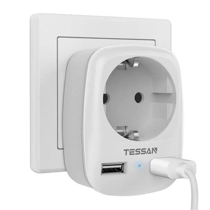 Prise USB Prise Murale 4000W USB Secteur avec 2 Ports USB et 1 Sortie ...