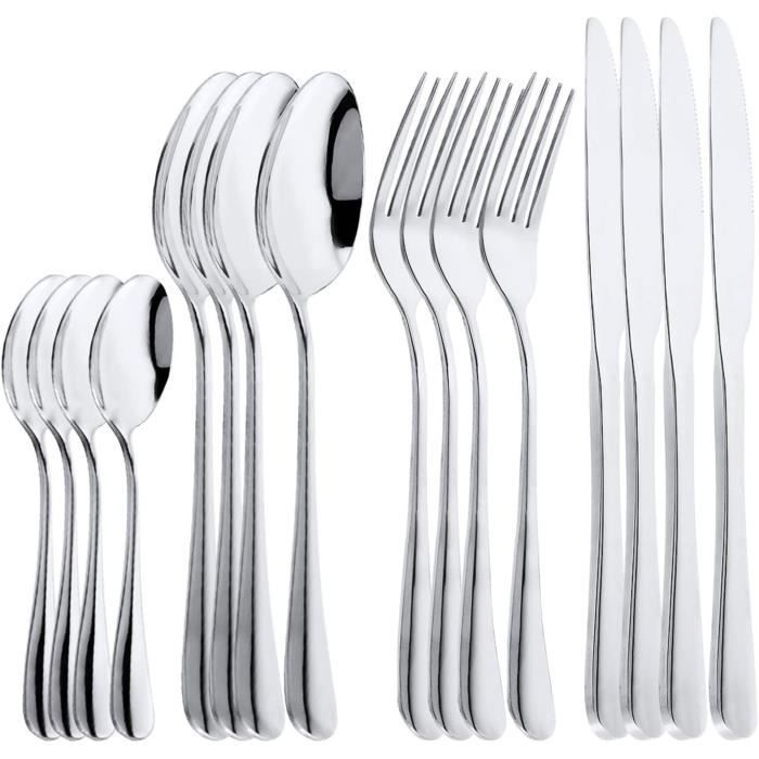 Couverts De Table Set De Couvert Inox 16 Pièces Avec Couteau ...