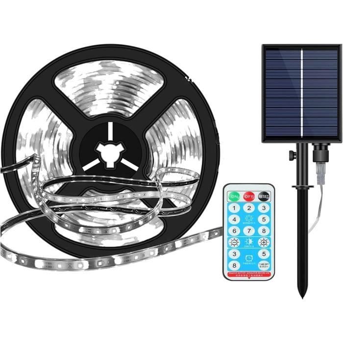 Suavaer Ruban Led Solaires Exterieur 10M Étanche Guirlande Lumineuse ...