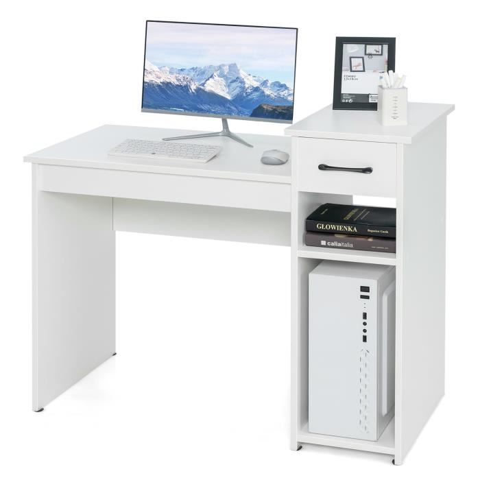 COSTWAY Bureau Informatique avec Tiroir&Support PC, Table d’Ordinateur ...
