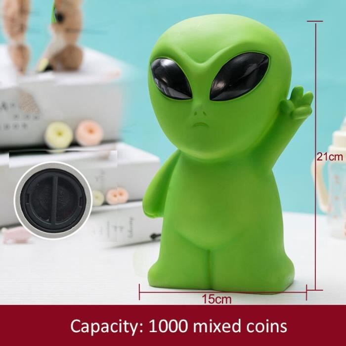 Piece - Monnaie Green Resin Cartoon Alien Piggy Bank Boy Model Toys ...