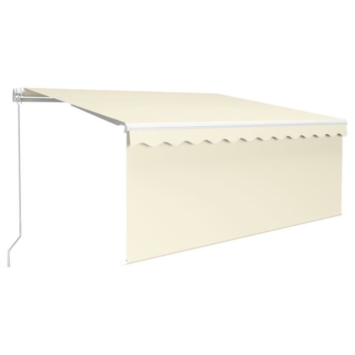 MAD Auvent rétractable manuel avec store 3,5x2,5 m Crème - M0909 ...