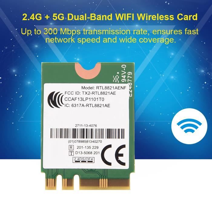 Carte WiFi, 4.0 bi-bande 2,4 GHz + 5 GHz WIFI sans fil 2 en 1 avec ...