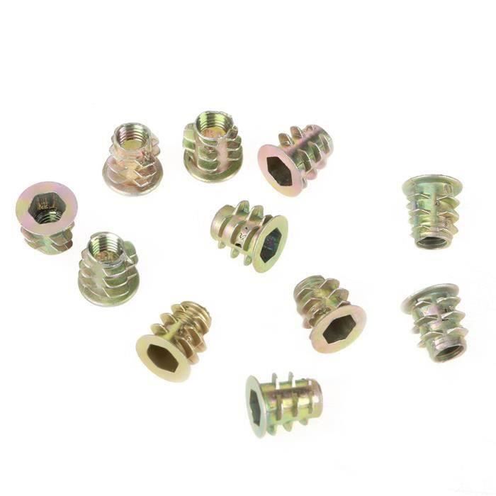 Betian-Écrou d'insertion en bois écrou hexagonal en alliage de Zinc M5 ...