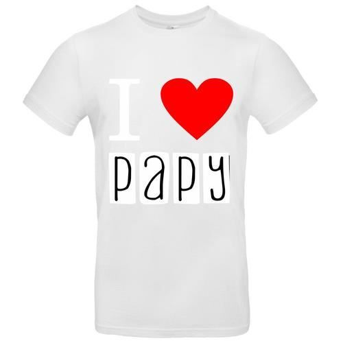 T-Shirt premium - Manche Courte - Enfant - blanc - I LOVE YOU PAPY ...