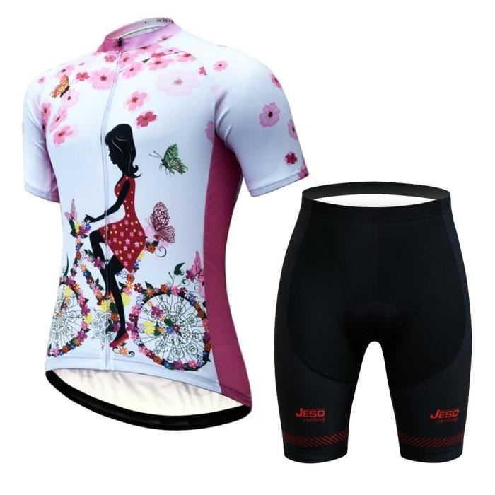 Ensemble De Maillot De Cyclisme Pour Femmes Vêtements De Vélo Vtt ...