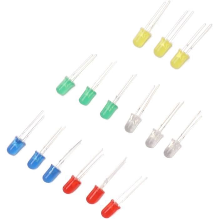 Kit Assorti De Circuit De Led, 5Mm 100Pcs 5 Diodes De Lumière Led ...
