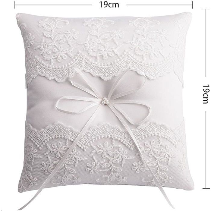 Coussin Porte Alliance en Dentelle pour Bagues de Mariage(20cm ...